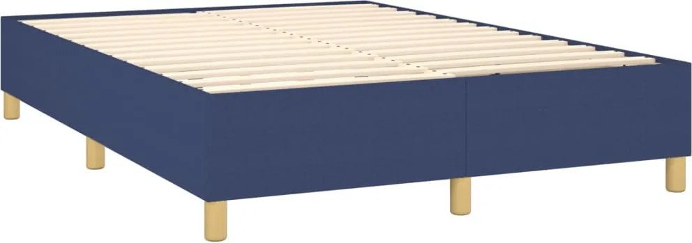 Box spring postel s matrací a LED modrá 140x200 cm textil 3138963