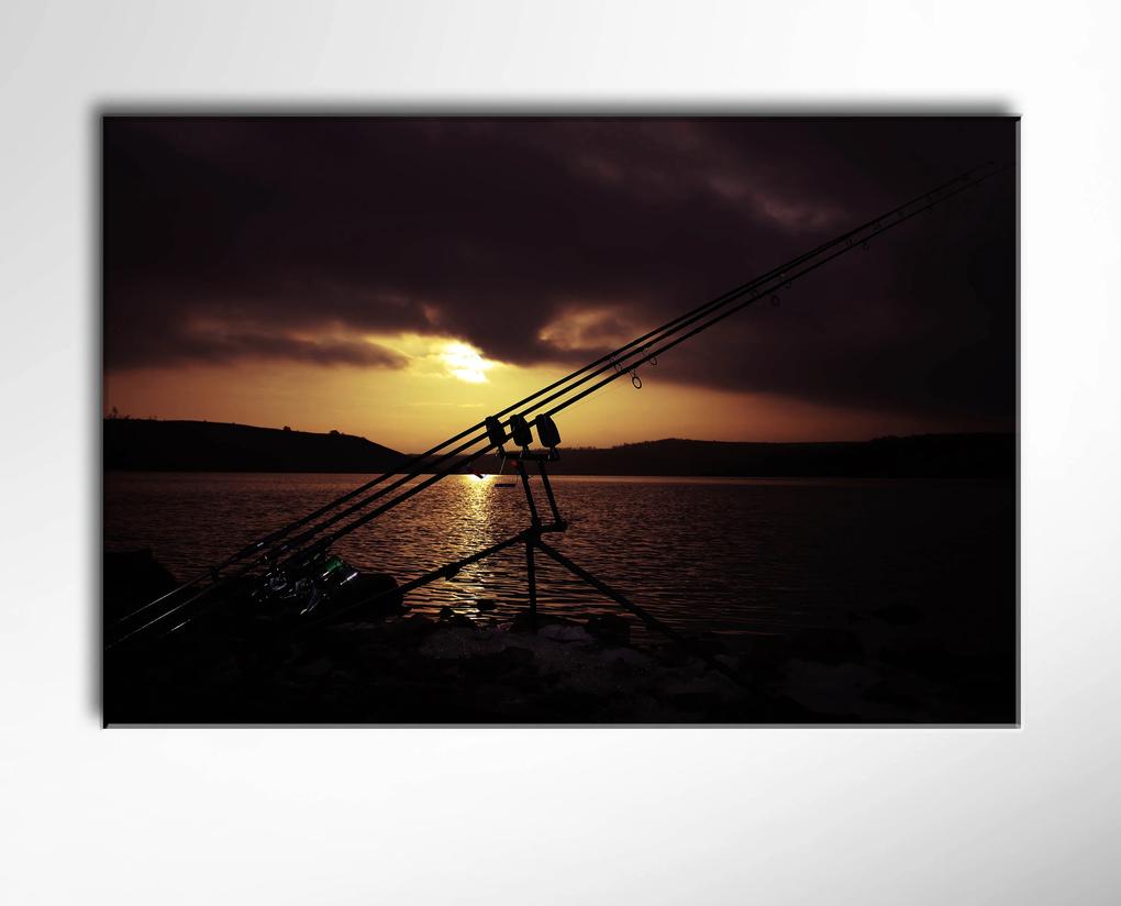Malvis ® Obraz Večerní rybaření ROZMĚR (šířka x výška): třídílný obdélník 120x80 cm