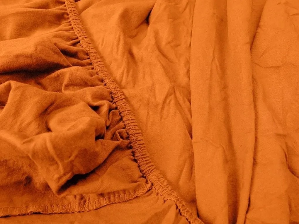 Jersey prostěradlo HIGHFIT oranžové 180 x 200 cm