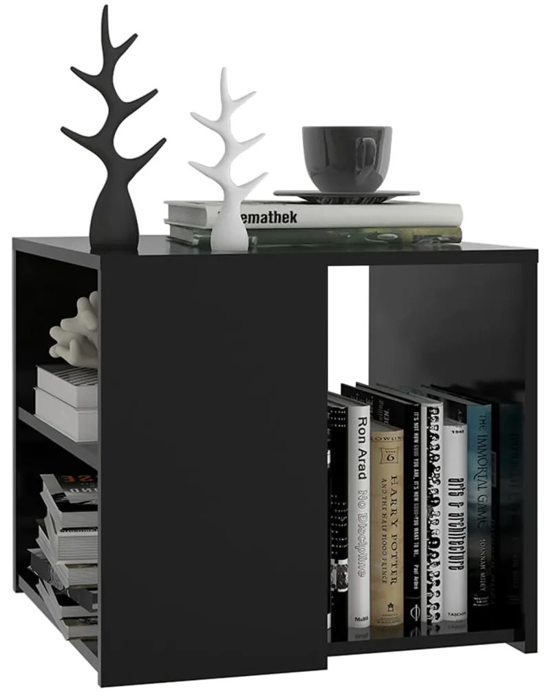 Odkládací stolek černý 50 x 50 x 45 cm dřevotříska - Default Title