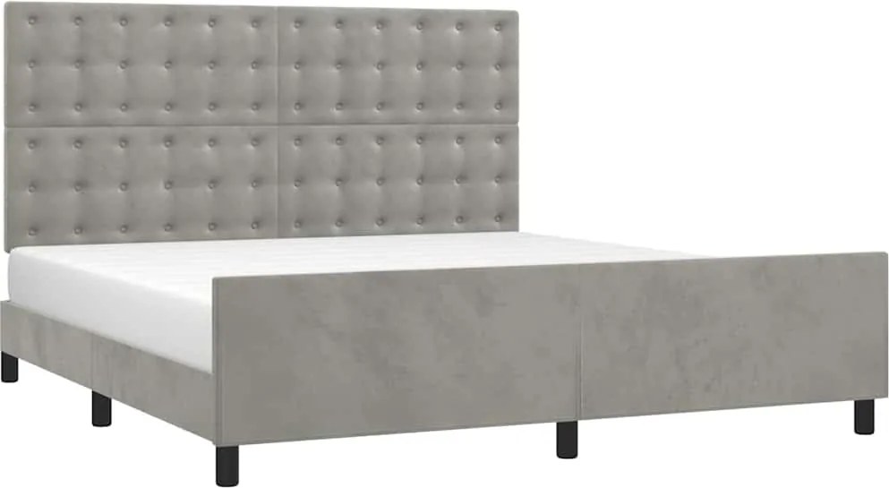 Rám postele bez matrace světle šedý 160 x 200 cm samet 3126007