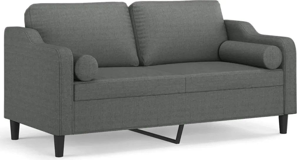 2místná pohovka s polštáři tmavě šedá 140 cm textil 3200846