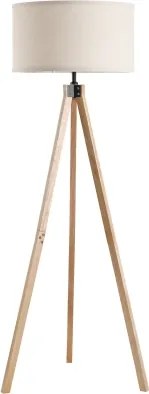 HOMCOM stojací lampa ve skandinávském stylu 40 W max. Rozměry Ø 45D x 45Š x 152V cm, borovicové dřevo, lněná béžová