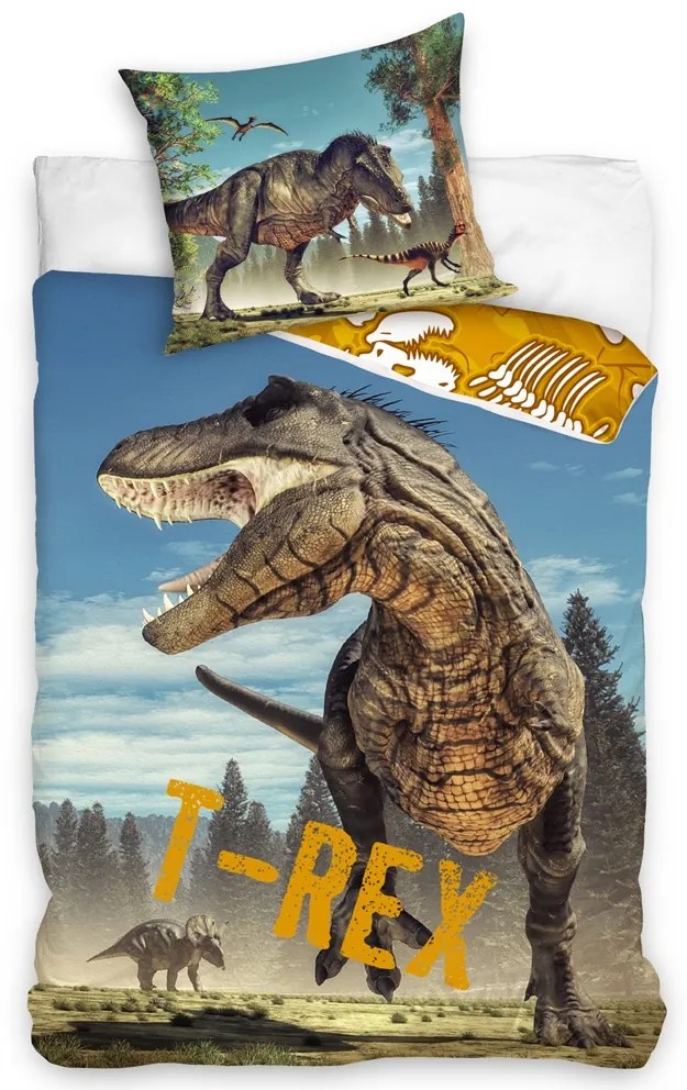 Carbotex Bavlněné povlečení Tyranosaurus Rex 140x200/70x80