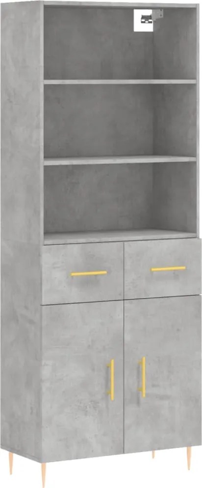 Skříň highboard betonově šedá 69,5x34x180 cm kompozitní dřevo 3200509