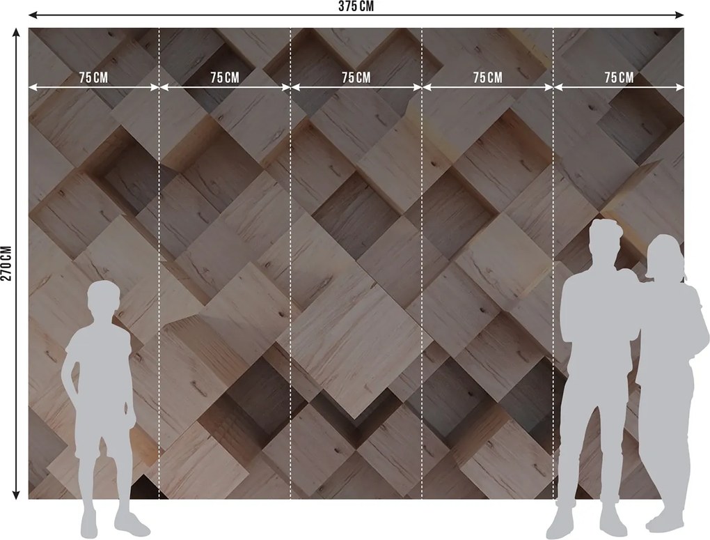 Fototapeta na míru Dřevěné Kostky | Vliesová fototapeta na zed' | DFTNXXL2496