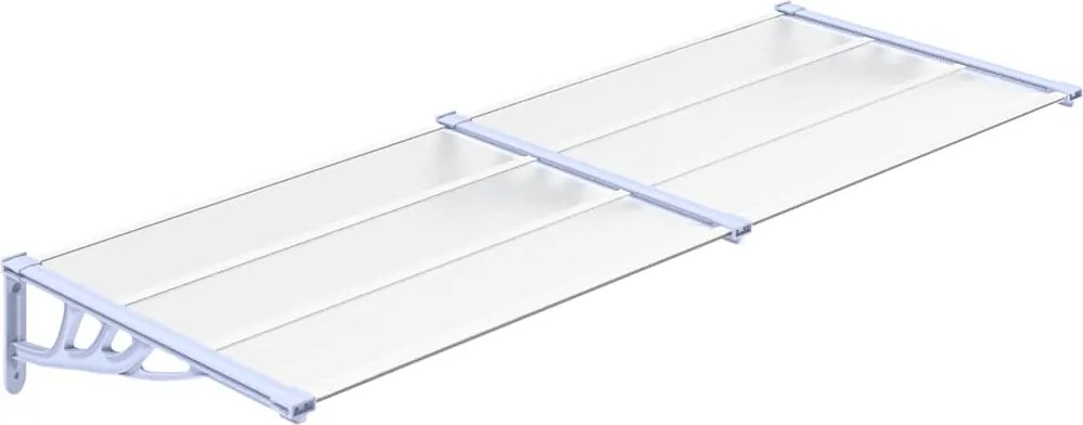 Vchodová stříška šedá a průhledná 239 x 90 cm polykarbonát 153693