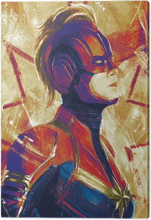 Obraz na plátně Captain Marvel - Paint, (60 x 80 cm)