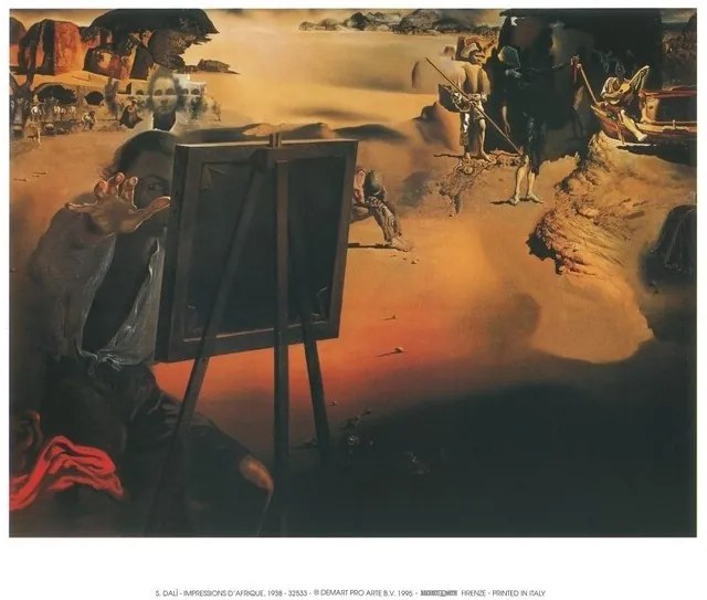 Umělecký tisk Dojmy z Afriky, 1938, Salvador Dalí, (30 x 24 cm)