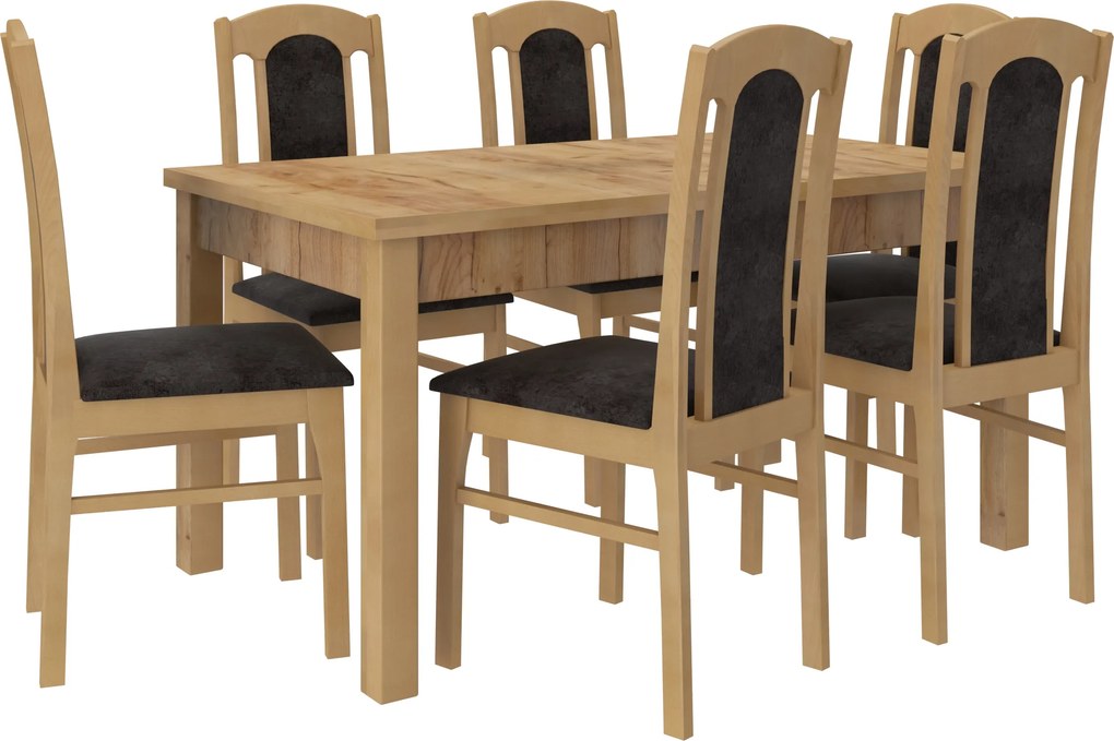 ADRK Furniture Sada stolu s židlemi RODOS 53 SE-ROD-53-C-B097