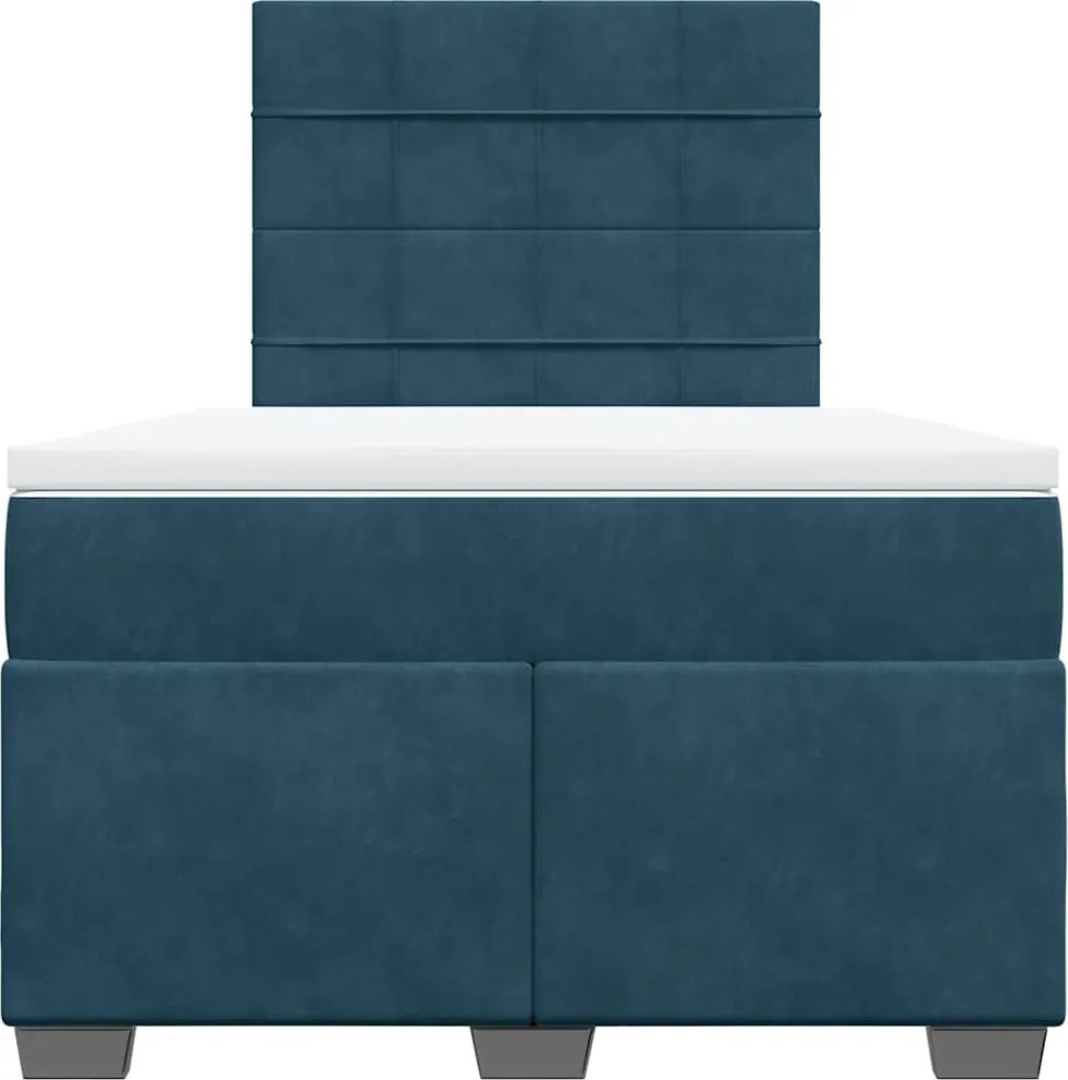 Box spring postel s matrací modrá 120 x 190 cm samet 3290862