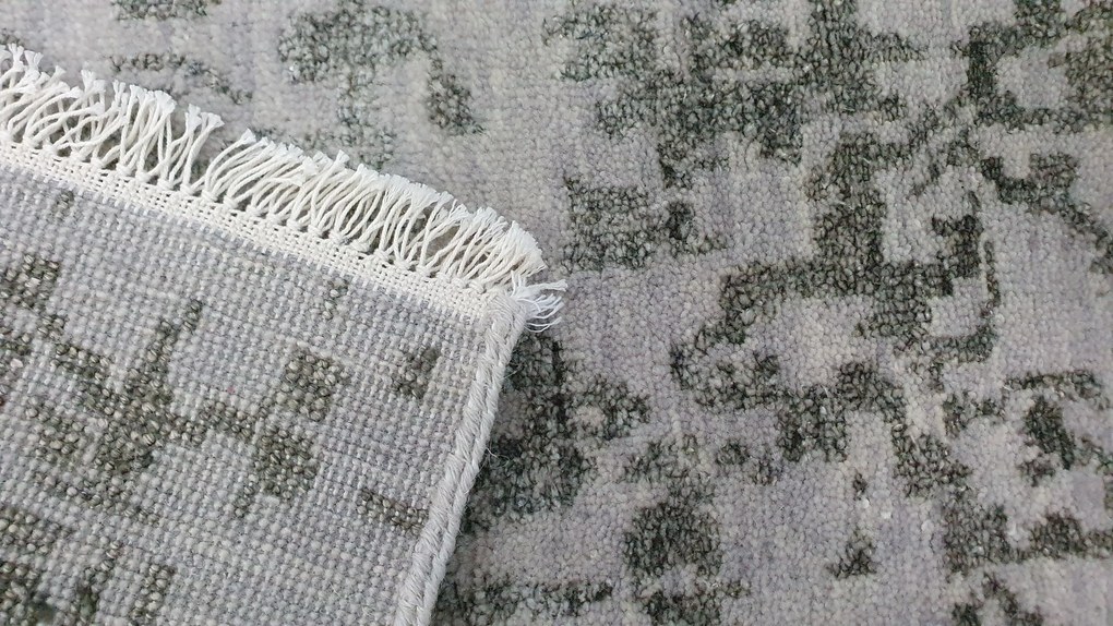 Diamond Carpets India, Ručně vázaný kusový koberec Diamond DC-JK 1 silver/black, 160x230, šedá, chodba / předsíň