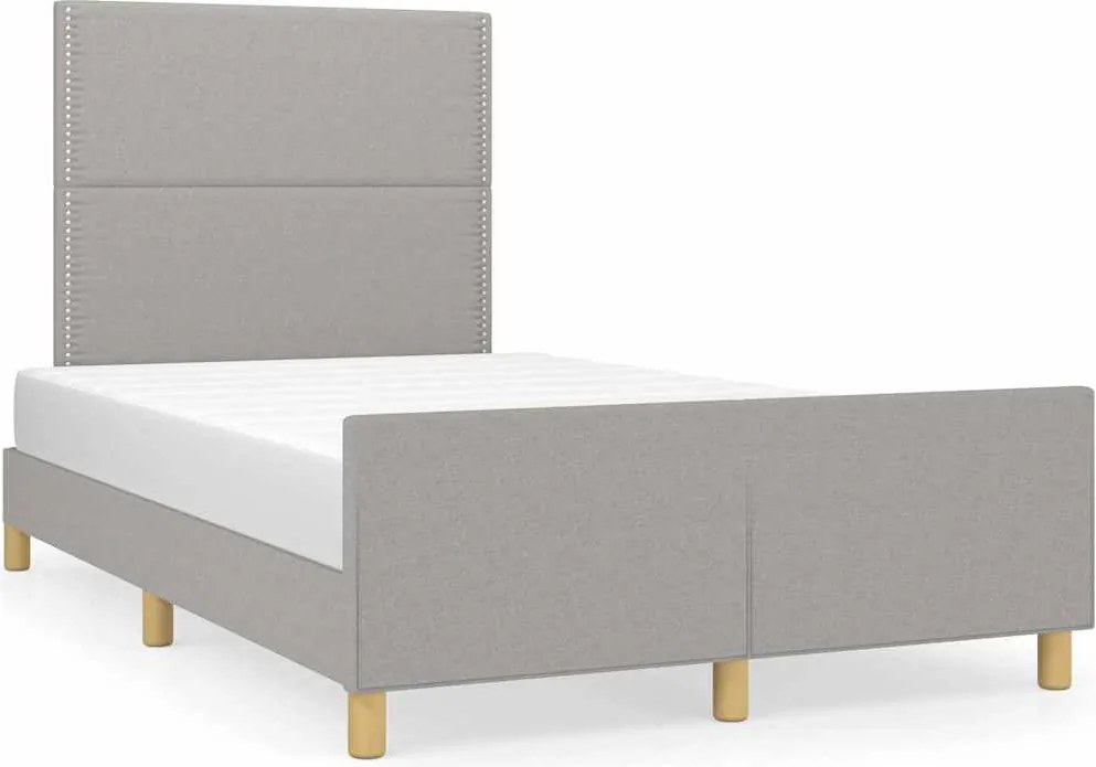 Rám postele bez matrace světle šedá 120 x 200 cm textil 3124960