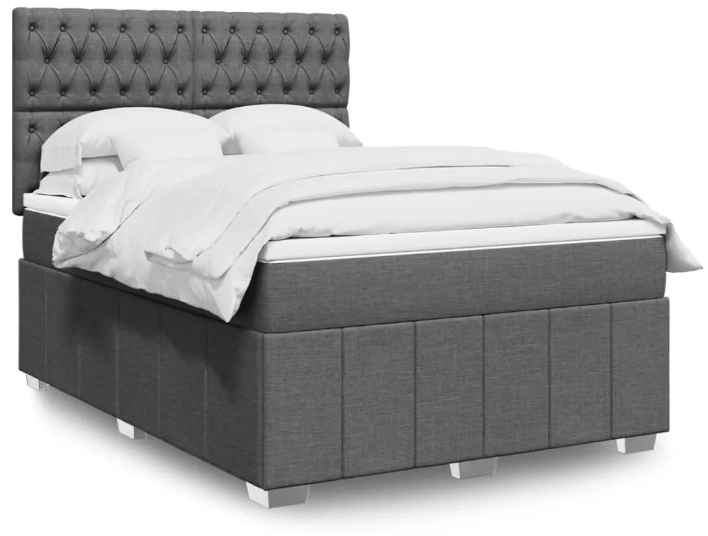 Box spring postel s matrací tmavě šedá 160x200 cm textil 3291727