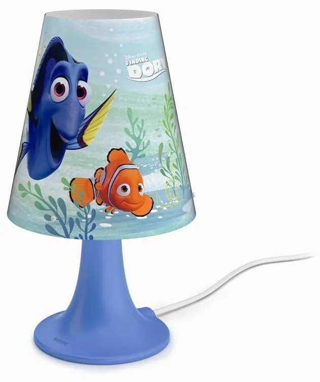 LED Dětská stolní lampička Philips Disney Hledá se Dory 71795/90/16 modrá 2700K