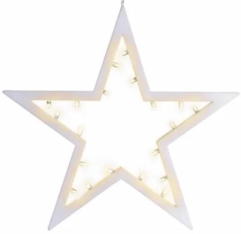Vánoční dekorace - hvězda - 20 LED, teplá bílá