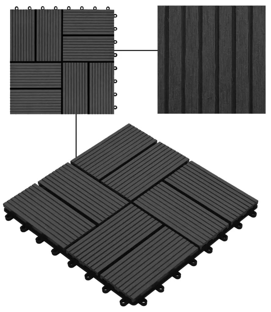 22 ks terasové dlaždice 30 x 30 cm 2 m² WPC černé,  277808