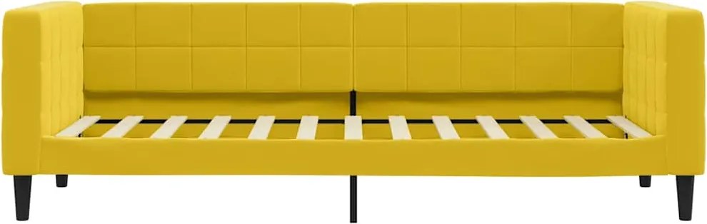 Válenda s matrací žlutá 80 x 200 cm samet 3196665