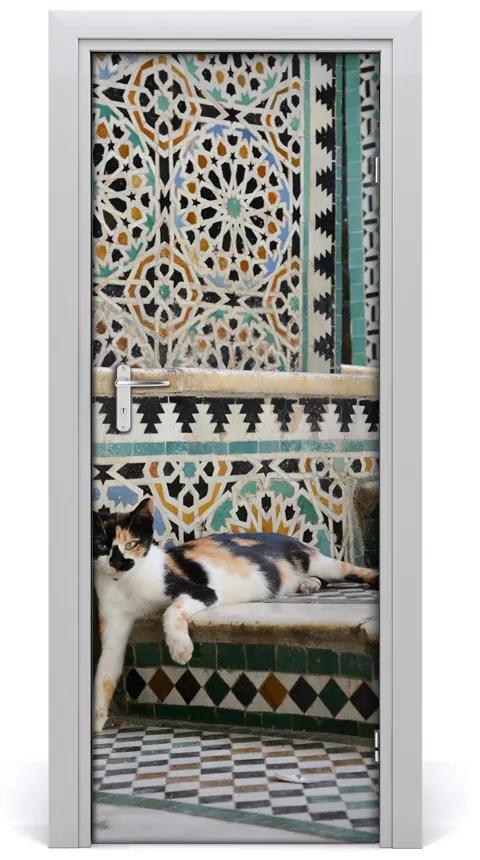 Samolepící fototapeta na dveře Kočka v Maroku 75x205 cm