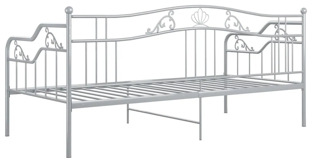 Rám postele/pohovky šedý kovový 90 x 200 cm,  324763