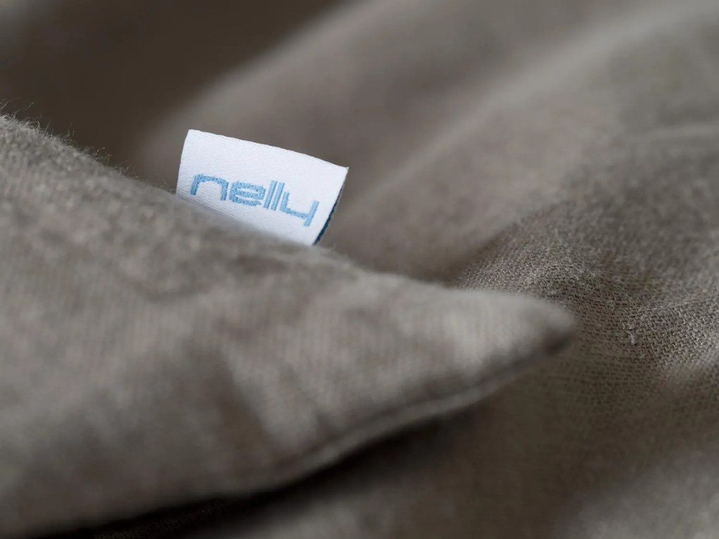 Nelly Lněný povlak na polštář - khaki Rozměr: 50/50 CM ZIP