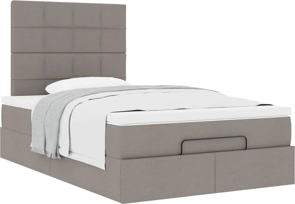 Osmanský rám postele s matrací taupe 120x200cm textil 3313151