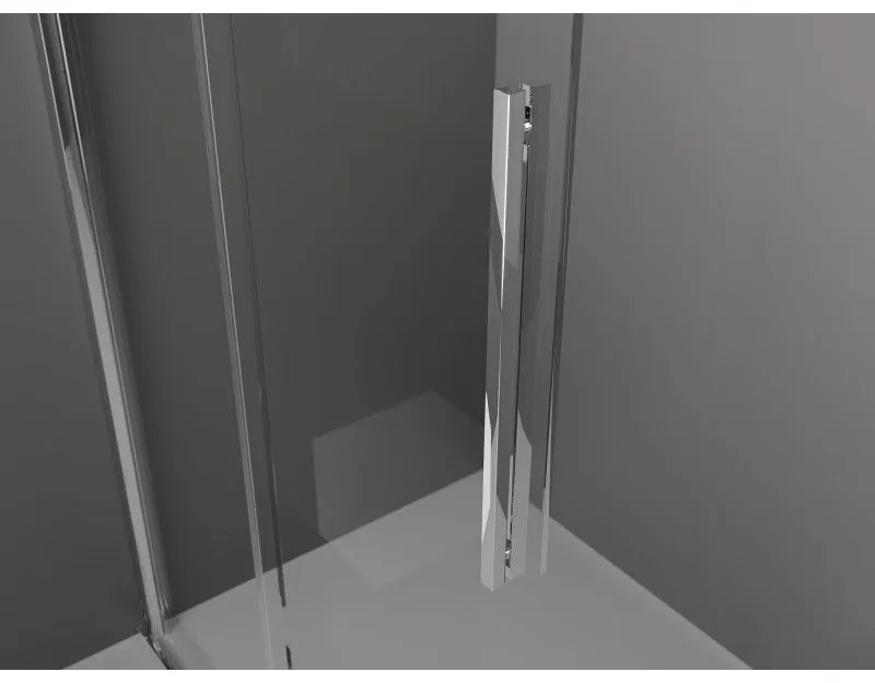 Mexen Velar L, posuvná sprchová zástěna Walk-in 90 x 200 cm, 8mm sklo námraza, chromová, 871-090-003-33-01