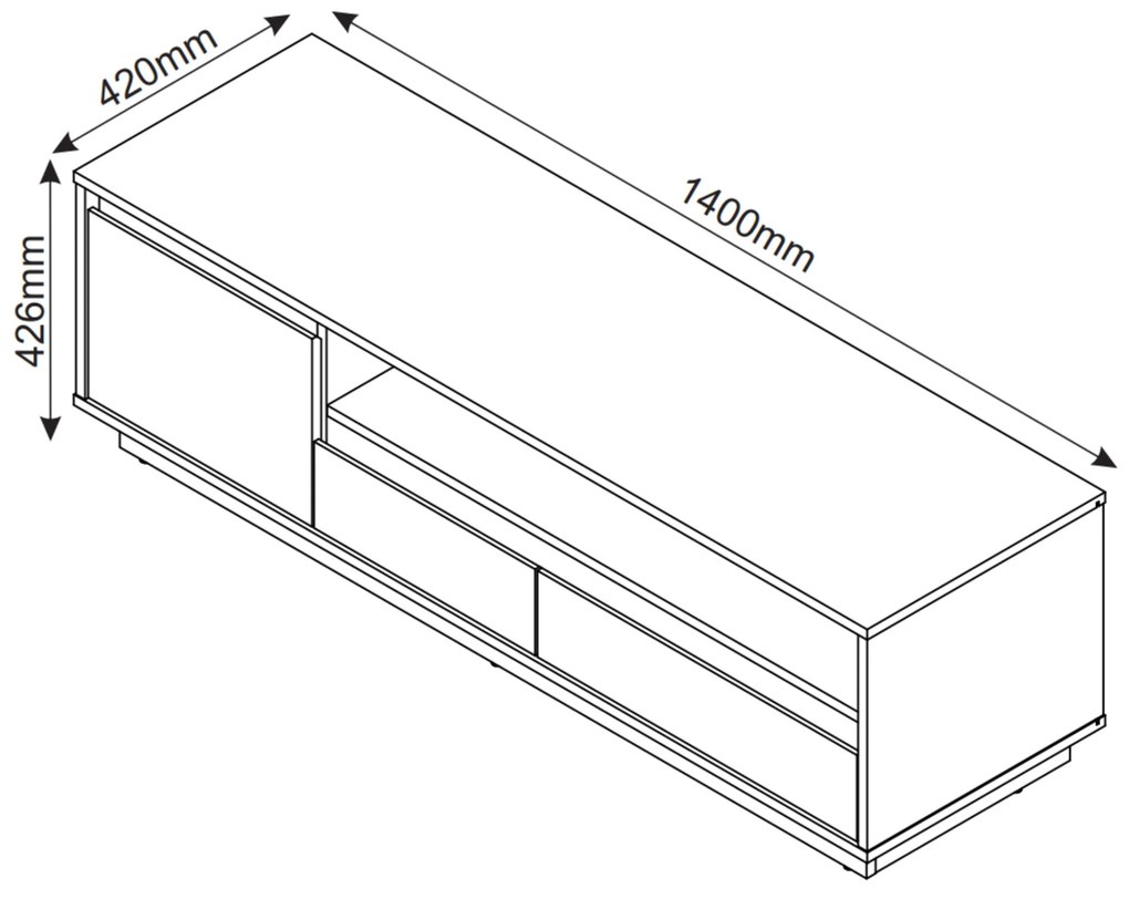 Sconto TV komoda MILTON RTV 140 dub sonoma
