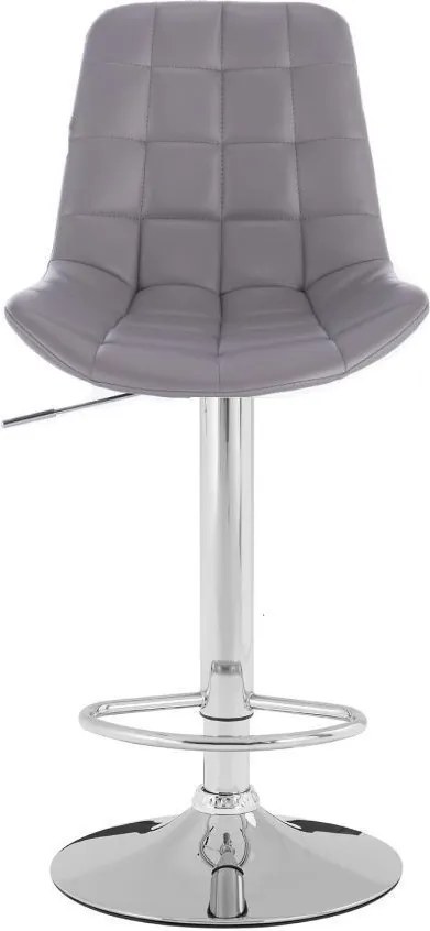 LuxuryForm DESIGN Barová židle PARIS na stříbrné kulaté podstavě - šedá