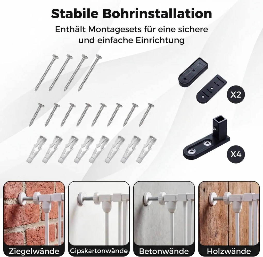 Costway 3 TLG. Baby gate with double locking a two-sided swivel mechanism safety