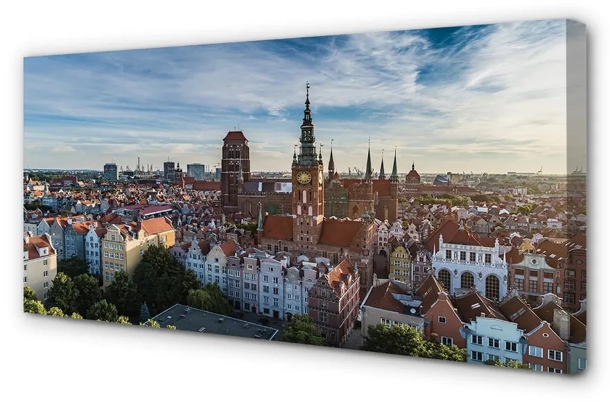 Obrazy na plátně Gdańsk Panorama kostel 100x50 cm