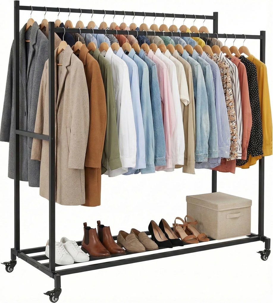 Stojan na oblečení Lieska 150 cm – černá