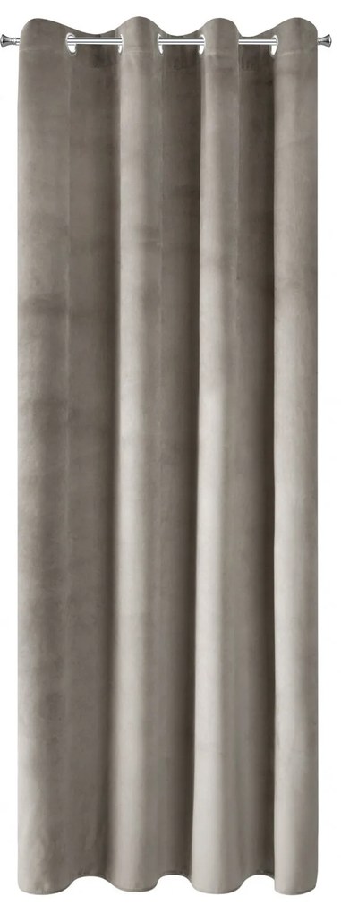 ZATEMŇOVACÍ ZÁVĚS NA KROUŽCÍCH PIERRE 140X250 CM TMAVĚBÉŽOVÁ