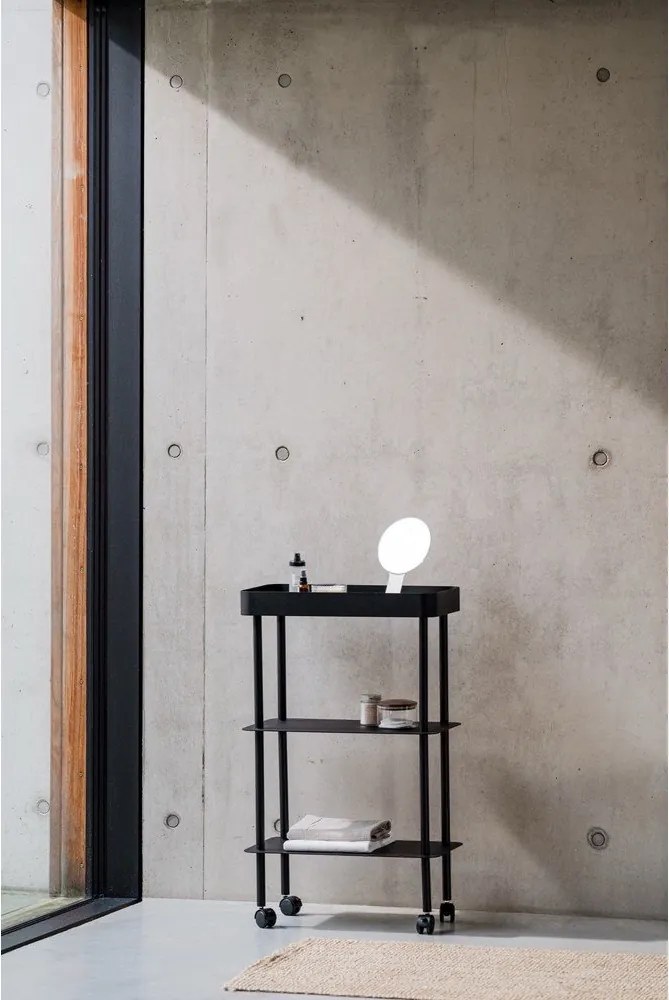 Černý kovový pojízdný regál 60x97x30 cm Nolle – noo.ma
