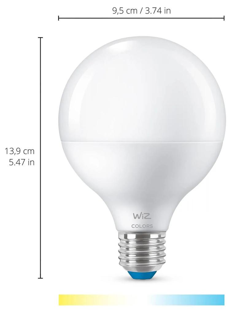 WiZ G95 LED žárovka E27 11W baňka matná CCT