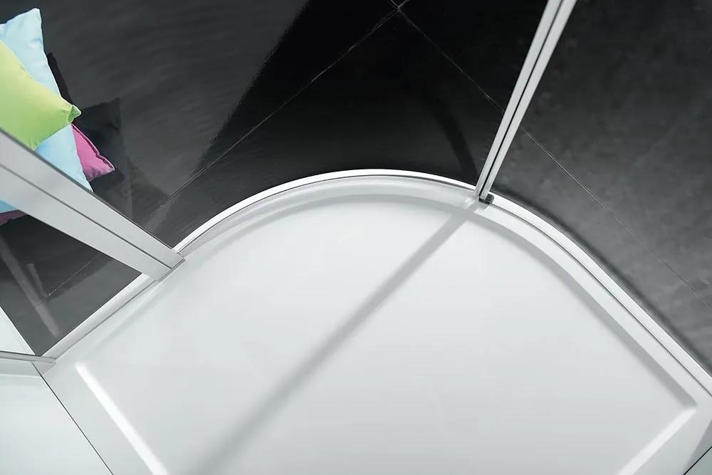 Polysan ZOOM LINE čtvrtkruhová sprchová zástěna 900x900mm, čiré sklo, pravá
