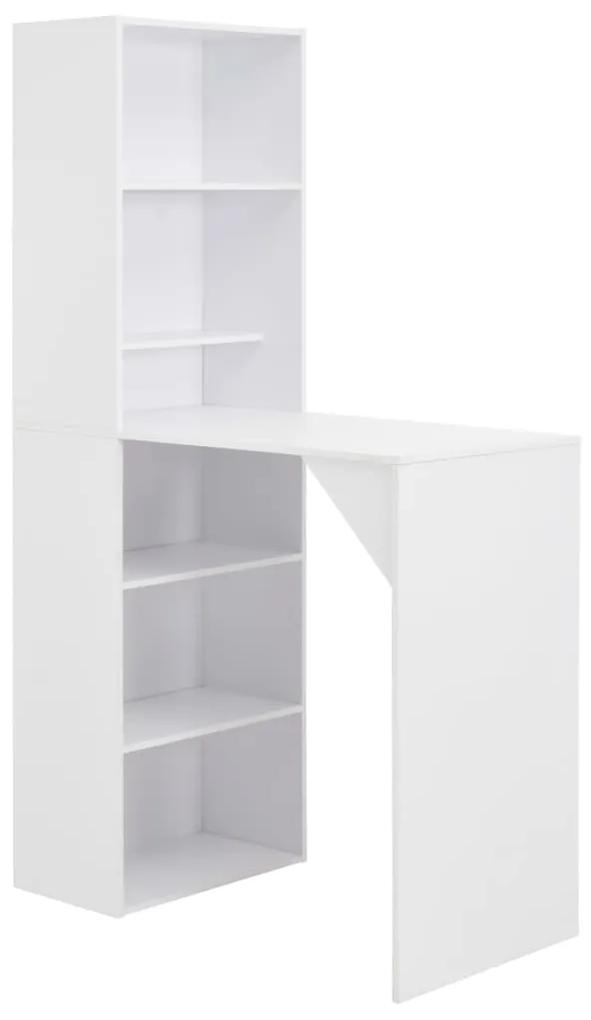 vidaXL Barový stůl se skříní bílý 115 x 59 x 200 cm