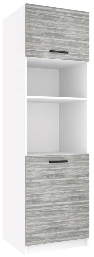 Vysoká kuchyňská skříňka Belini pro vestavnou troubu 60 cm šedý antracit Glamour Wood  TOR SSP60/1/WT/GW/0/B1