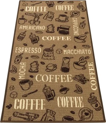 Protiskluzový koberec / běhoun Coffee 04 hnědý / béžový