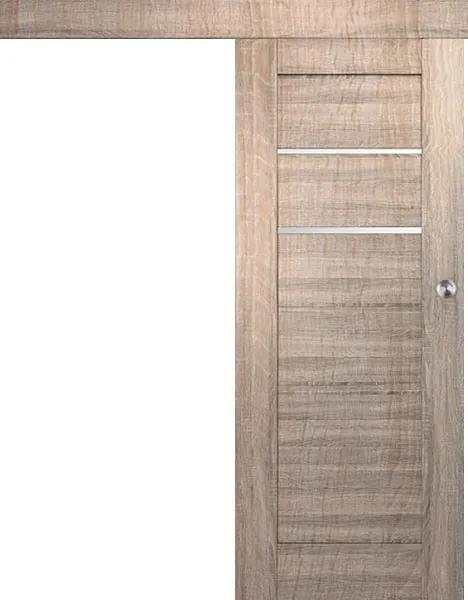 posuvné interiérové dveře na stěnu vasco doors IBIZA model 3 Průchozí rozměr: 70 x 197 cm, Orientace dveří: Levé dveře, Dekor: Ořech columbia