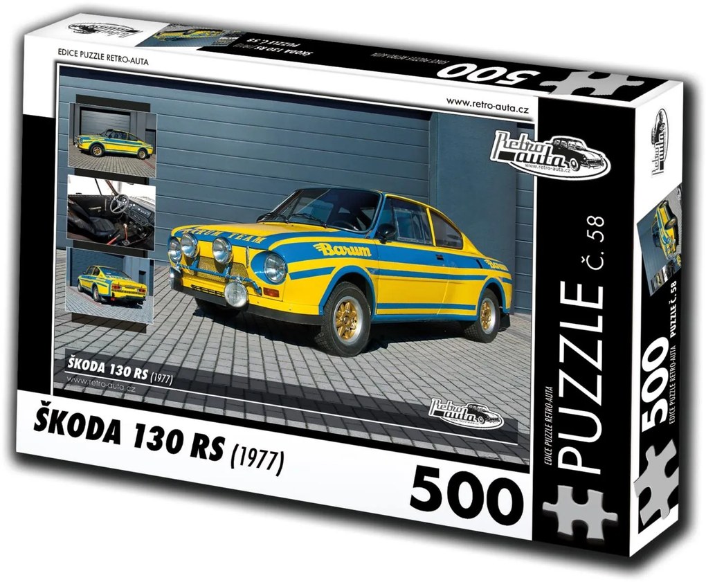 Puzzle retro-auta puzzle č. 58 škoda 130 rs (1977) 500 dílků