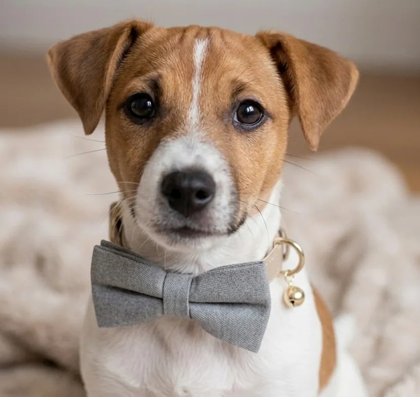 Pet Amour Motýlek na obojek pro psy šedý Velikost: S