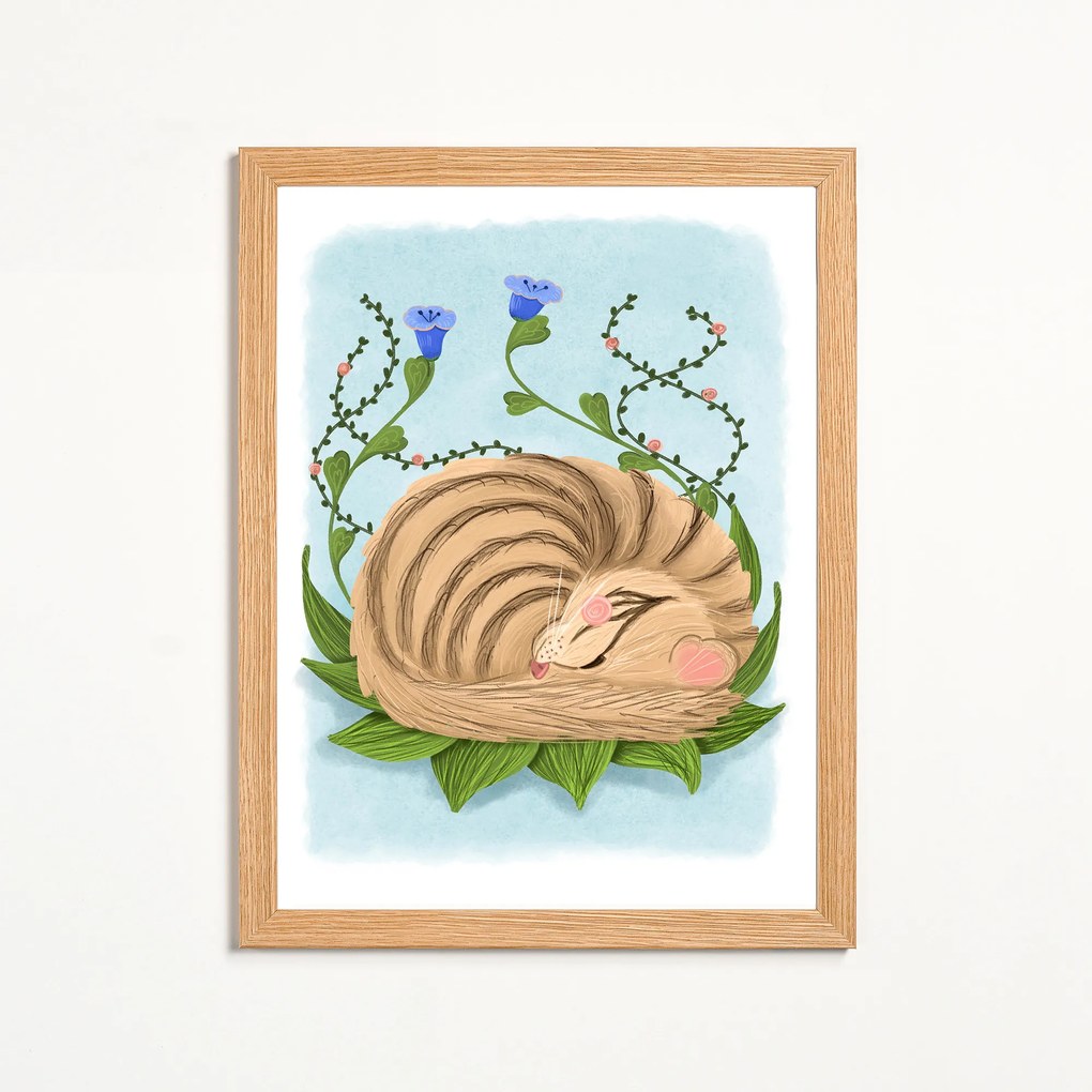 Kristýna Pýchová | Toulavá kočka Rám: Černý, Velikost: 100 x 70 cm