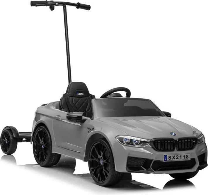 LEAN CARS Elektrické autíčko BMW M5 s rodičovskou platformou stříbrné lakované