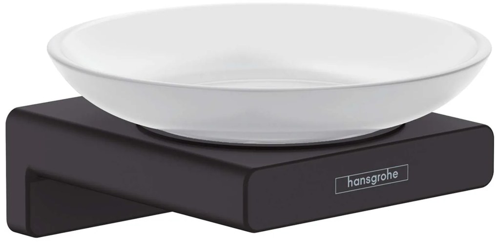 Hansgrohe AddStoris - Mýdlenka s držákem, matné sklo/černá mat 41746670
