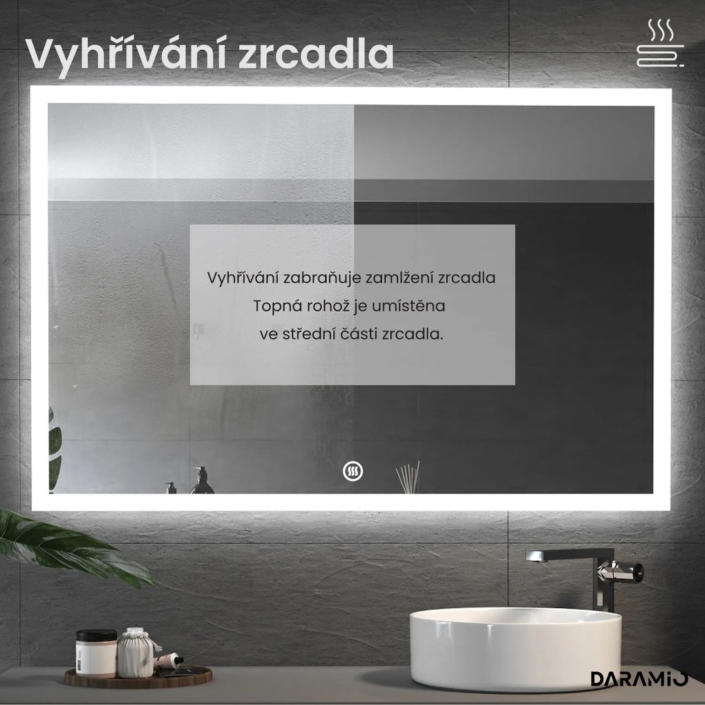 Zrcadlo do koupelny s LED osvětlením F3