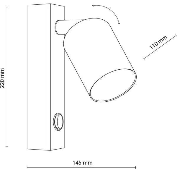 Nástěnné bodové svítidlo TOP 1xGU10/10W/230V černá/zlatá