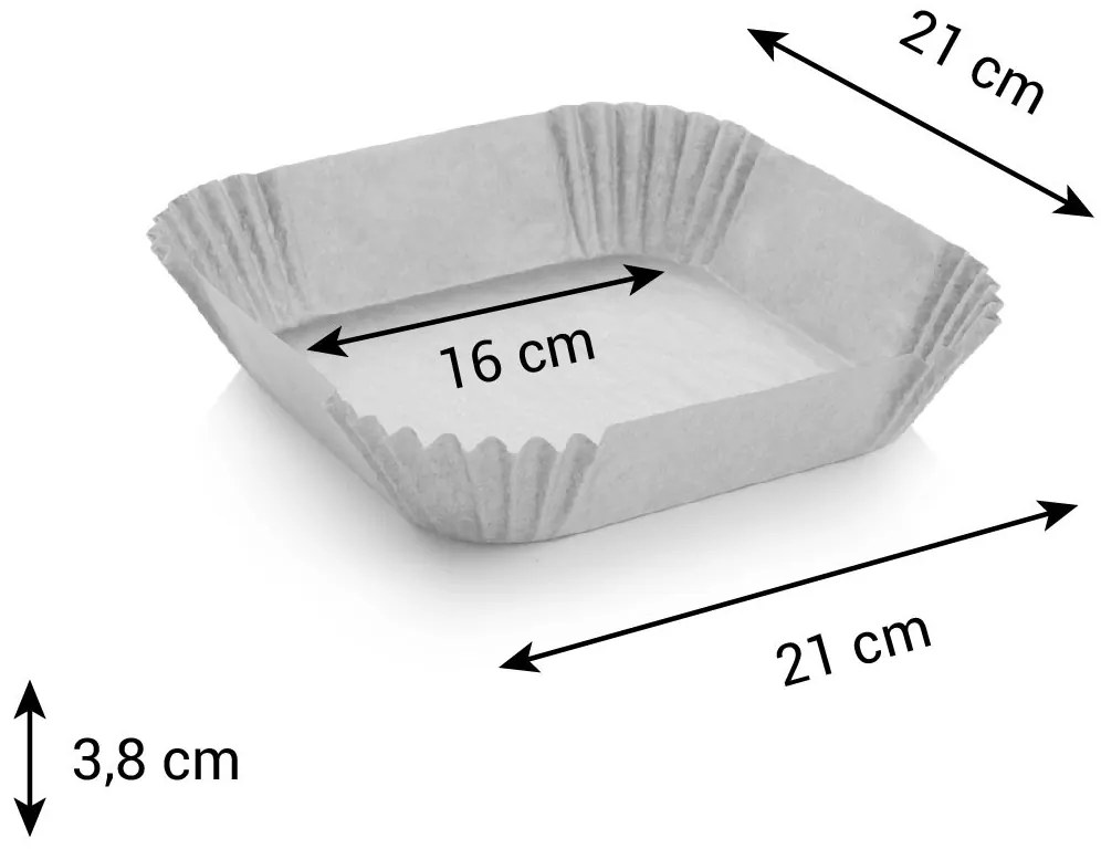 TESCOMA Papírová forma do fritézy čtvercová DELÍCIA 16 x 16 cm, 50 ks