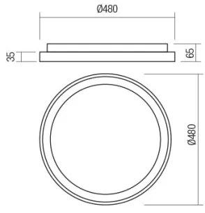 Redo 01-2668 - LED Stmívatelné stropní svítidlo LED/40W/230V pr. 48 cm černá
