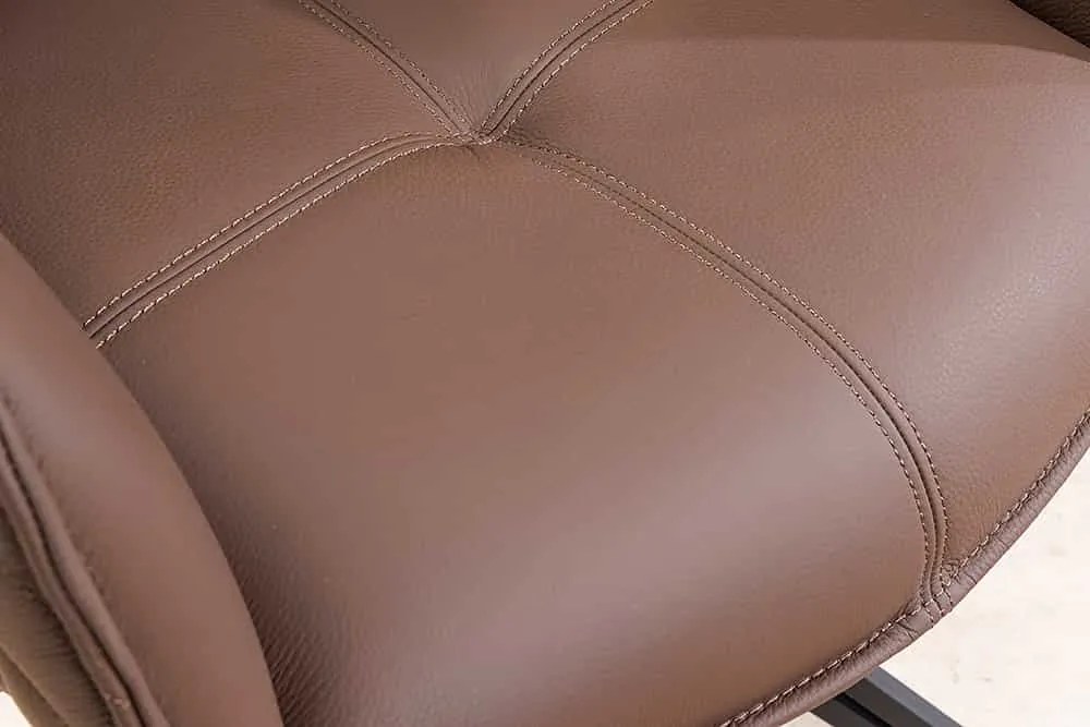 Designová otočná židle Natasha hnědá kůže
